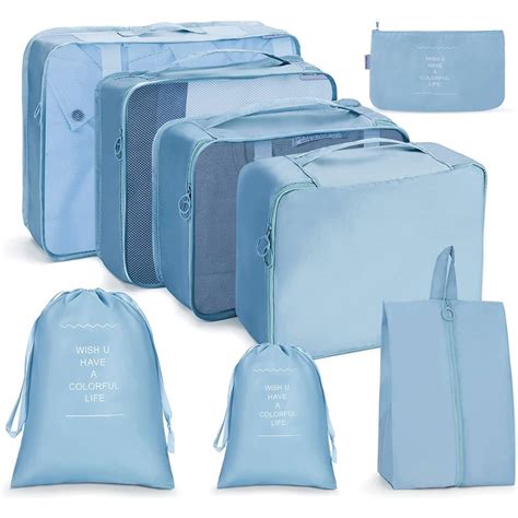 8 Set Packing Cubes For Suitcases Travel Bag Organizers For Carry On