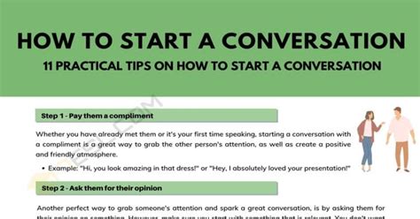 11 Practical Tips On How To Start A Conversation • 7esl