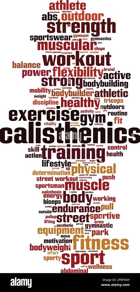 Calisthenics Word Cloud Concept Collage Made Of Words About