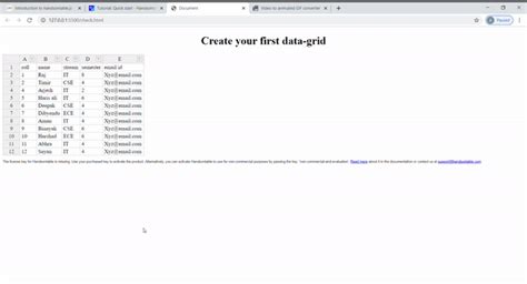 introduction to handsontable js geeksforgeeks