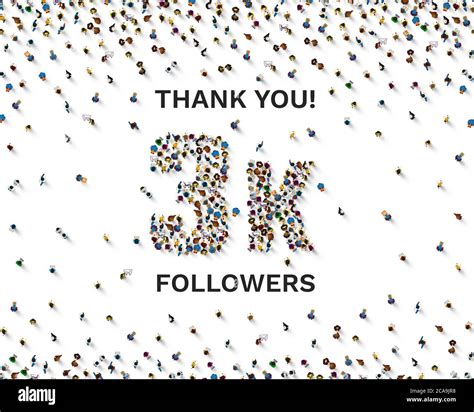 Thank You Followers Peoples 3k Online Social Group Happy Banner