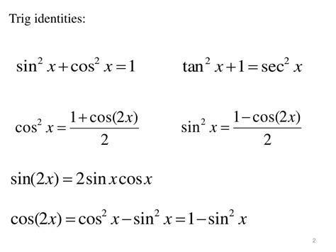 Ppt Lecture 12 – Trig Integrals Powerpoint Presentation Free