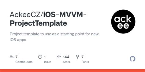 github ackeecz ios mvvm projecttemplate project template to use as a