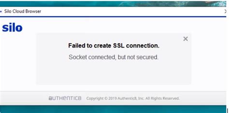 error failed to create ssl connection authentic8 support