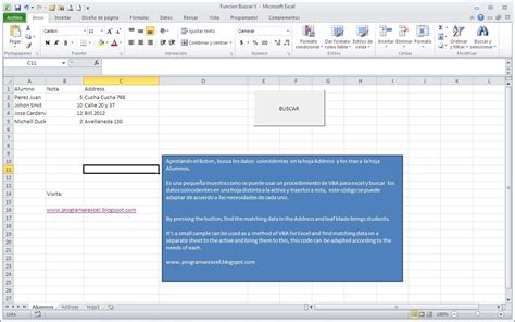 busqueda de datos programar en vba macros de excel