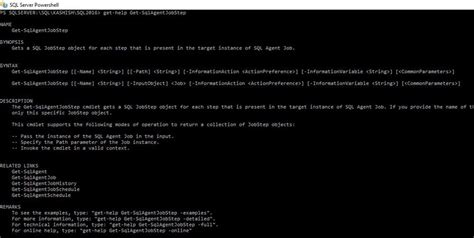 sql server 2016 powershell cmdlets for sql agent