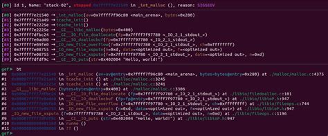 c segmentation fault when overwriting the return address stack overflow