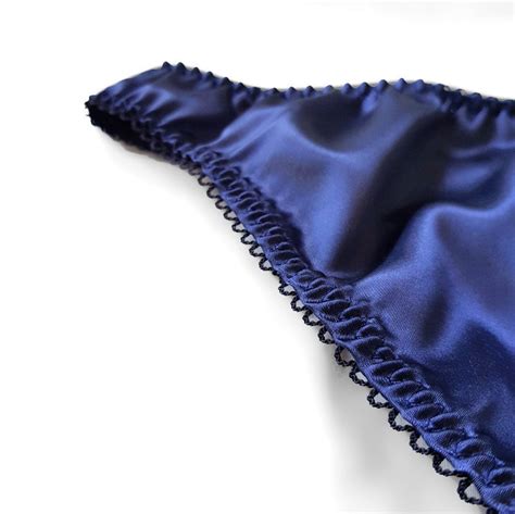 Navy Blue Satin Panties For Women Handmade By Biscuit Etsy