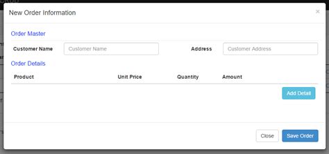 build a master details crud in asp mvc and jquery and bootstrap