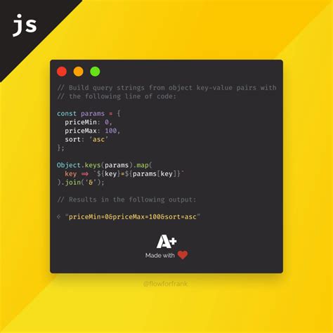 how to make query strings from an object in javascript