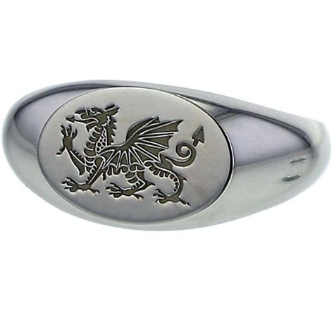 Geti Silver Welsh Dragon Ring Signet Style Handmade Jewellery Uk Odissa