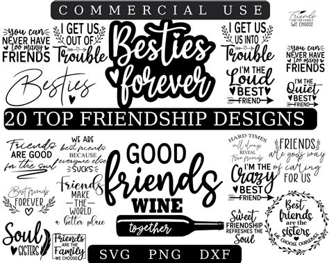 Friendship Svg Bundle Friends Svg Best Friends Etsy