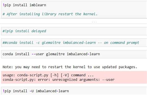 python issue with installing imblearn package stack overflow