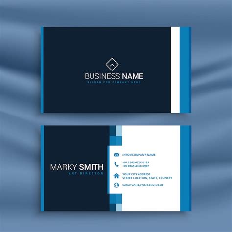 Free Vector Professional Blue Business Card Template