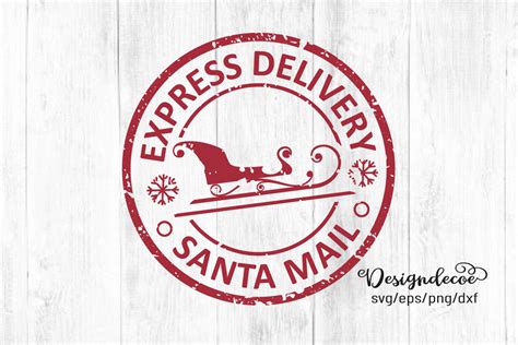 Express Delivery Santa Mail Stamp Graphic By Designdecon · Creative Fabrica