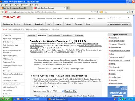 java web development how to install jdeveloper 11g ide adf run time