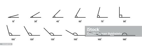 Angle Degree Grade Icon Angle 30 45 60 75 90 105 120 135 150 165 And