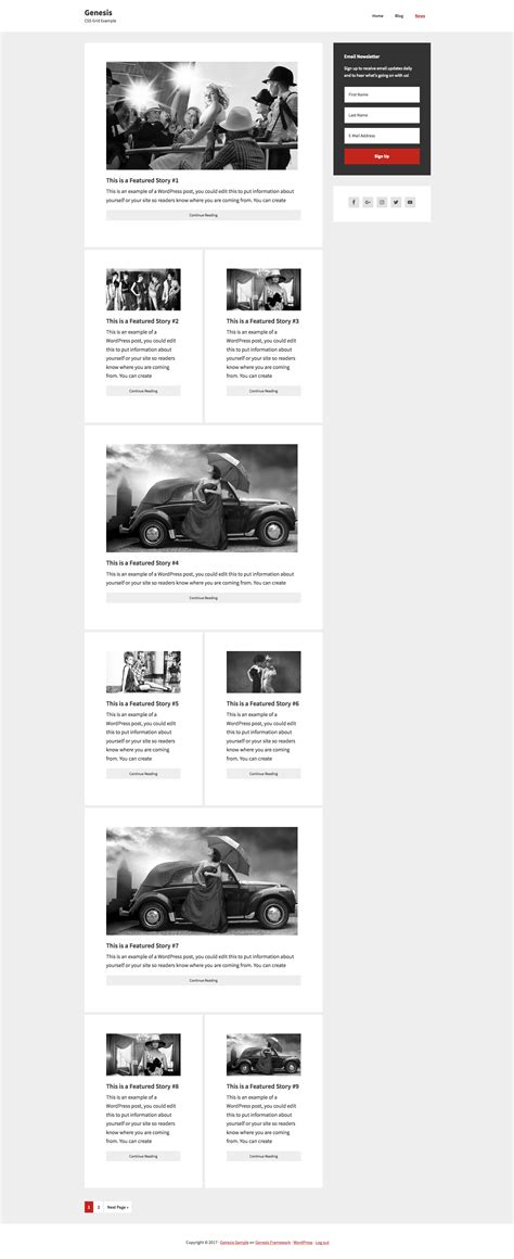 magazine like archive in genesis sample theme
