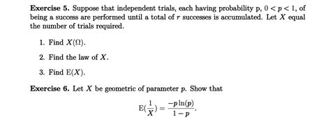 Solved Exercise 5 ﻿suppose That Independent Trials Each