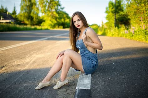Look Pose Wall Hair Girl Maxim Romanov Sasha Okhotskiy Hd