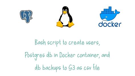 bash script to create users postgres db in docker container and db