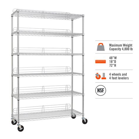 Trinity Ecostorage® 6 Tier Wire Shelving W Backstands And Wheels Nsf