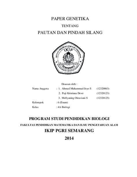 contoh soal pautan dan pindah silang berbagi contoh soal