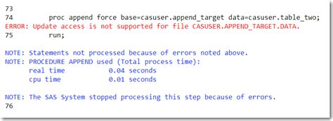 how to emulate proc append in cas sas users