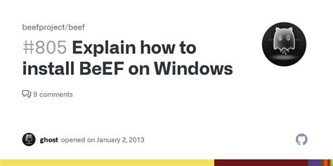 explain how to install beef on windows · issue 805 · beefproject beef