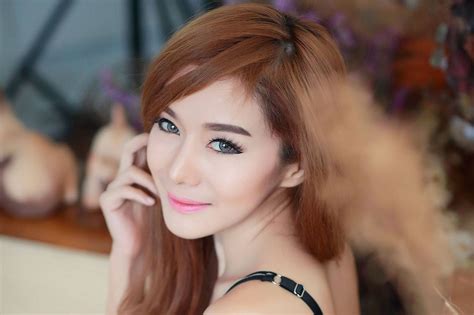 배경 화면 얼굴 여자들 긴 머리 아시아 사람 가수 웃고있는 흑발 유행 앞머리 다미 란 태국 모델 피부