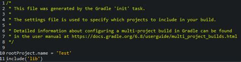 java gradle build two projects project with name and a