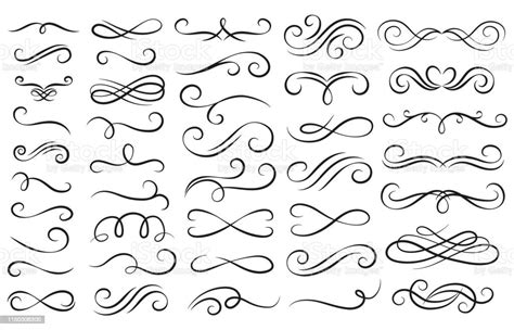 swirl ornament stroke ornamental curls swirls divider and filigree