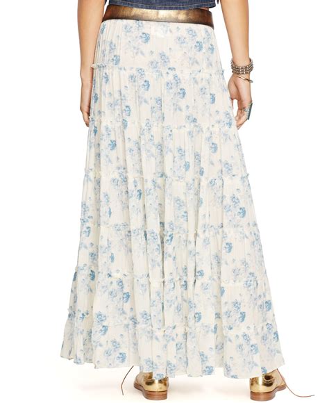 Lyst Denim And Supply Ralph Lauren Floral Print Maxi Skirt In Blue