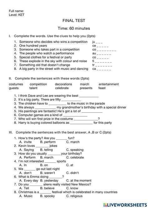 Ket Activate Online Exercise For Live Worksheets