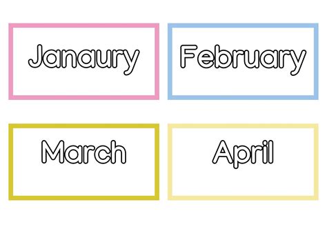 Months Of The Year Simple Flash Cards Made By Teachers