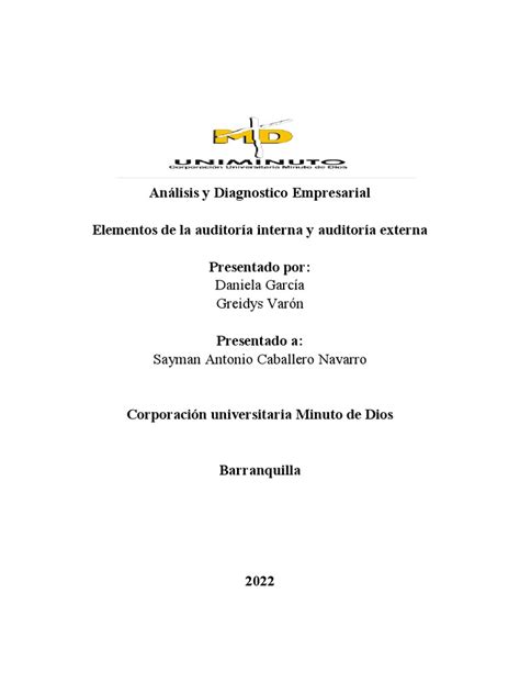 Cartilla Elementos De La Auditoria Interna Y Externa Pdf