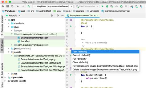 android testify screenshot instrumentation tests intellij ides