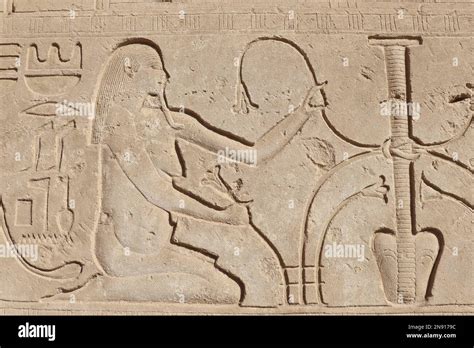 Beautiful Ancient Egyptian Carvings At Karnak Temple In Luxor Egypt