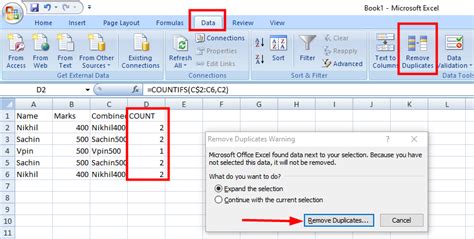 how to remove duplicates in excel geeksforgeeks