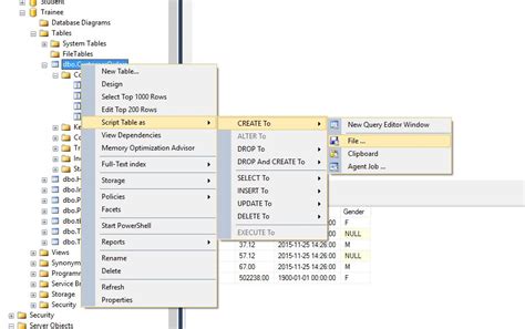 generate database script in sql server
