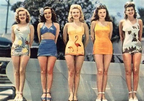 Found Summer Photo 1960s Bathing Beauties Vintage Bathing Suits