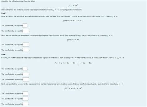 Solved Consider The Following Power Function F X F X