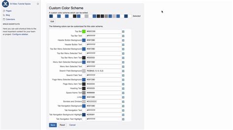 customize spaces color schemes learn atlassian confluence 54 youtube
