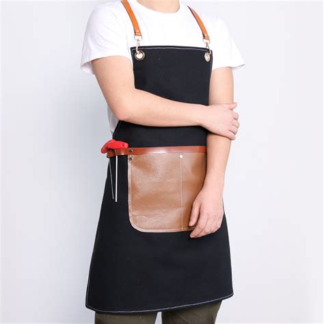 Personalized Canvas Apron Women Men Apron With Pockets Print Etsy