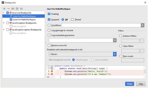 debugging your first java application help intellij idea