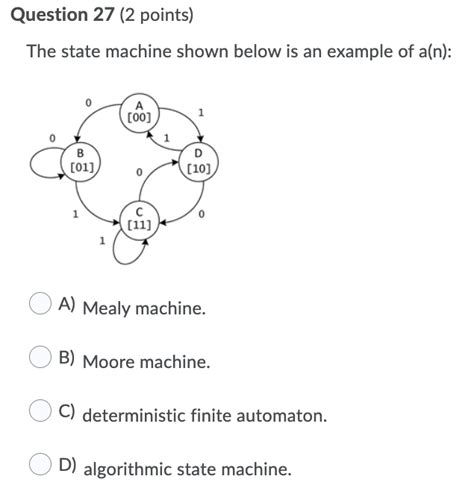 solved question 27 2 points the state machine shown below