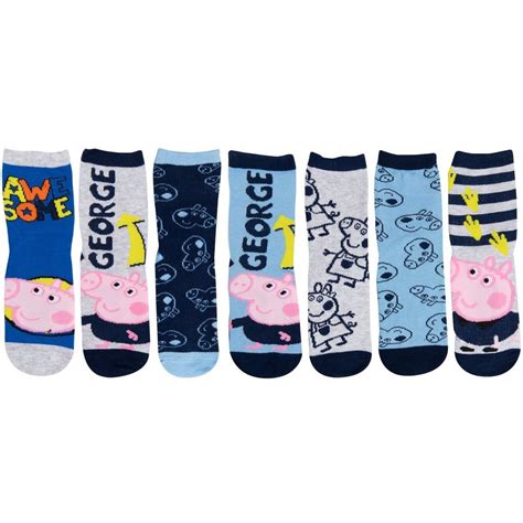 United Labels® Socken Peppa Wutz Socken Für Jungen Blau Grau 7er Pack