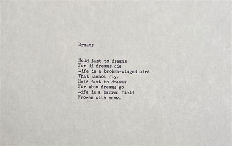 Dreams By Langston Hughes Hand Typed Poem Etsy