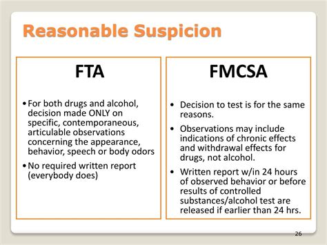 Ppt Fta Vs Fmcsa Drug And Alcohol Testing A Regulatory Comparison