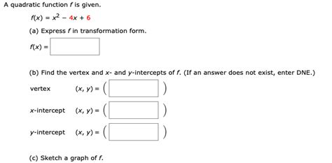 solved a quadratic function f is given f x x2 4x